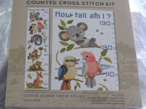 Fiona Jude Country Thread Cross Stitch Kit - Little Aussie Growth Chart ...